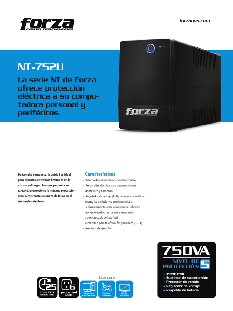 La Serie NT de Forza Ofrece Protección Eléctrica A Su Compu-Tadora ...