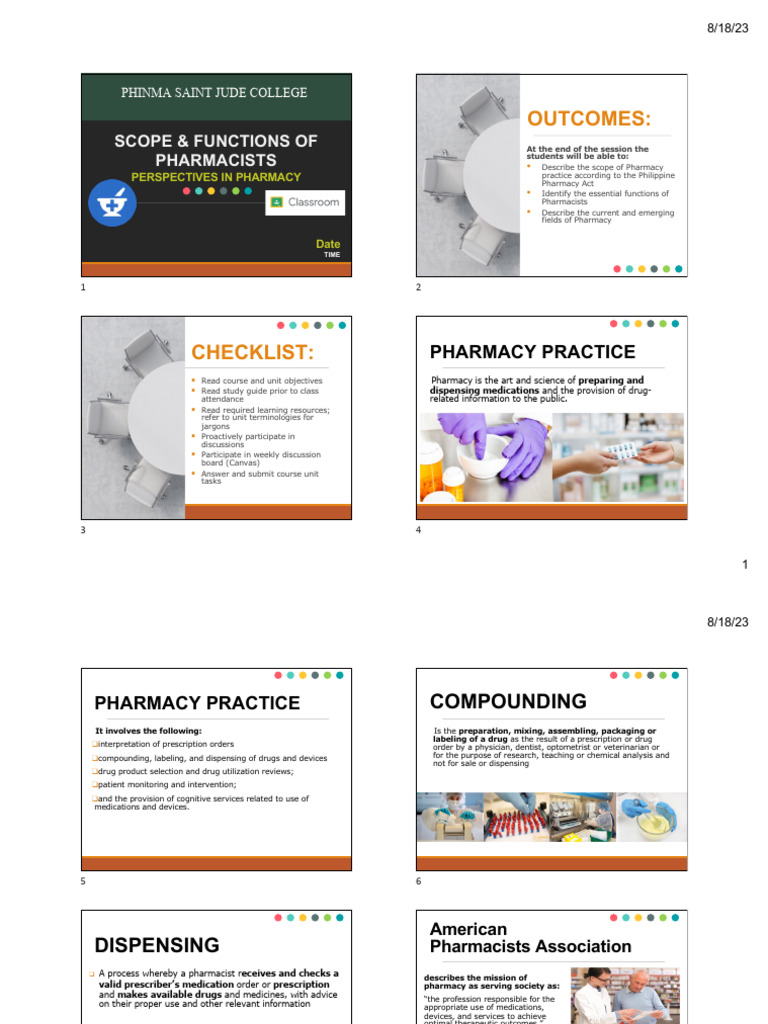 2 - Scope - Essential Functions of Pharmacists | PDF | Pharmacy ...