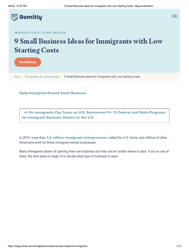 9 Small Business Ideas For Immigrants With Low Starting Costs - Beyond ...