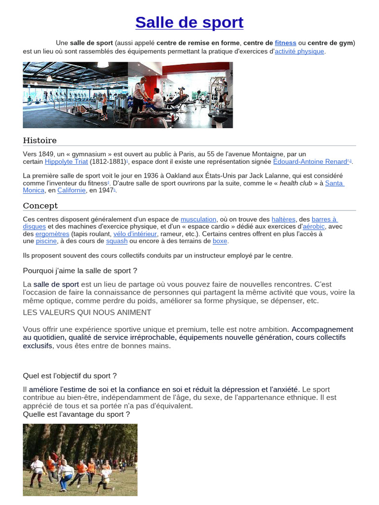 Salle de Sport | PDF