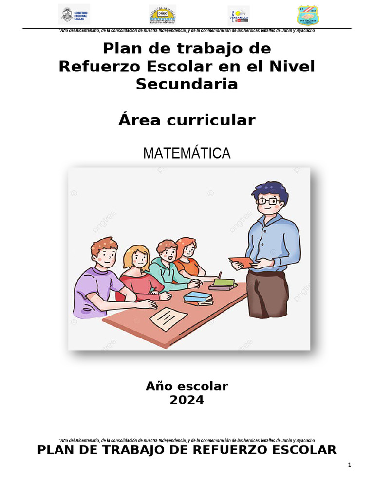 Plan de Refuerzo Escolar 2024 | PDF