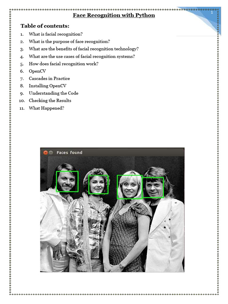 Face Recognition Project in Python | PDF Face Recognition Project in Python | PDF