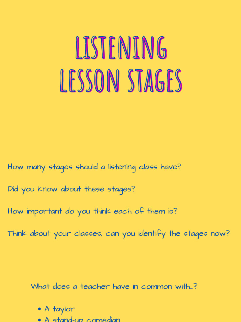 Listening Lesson Stages | PDF