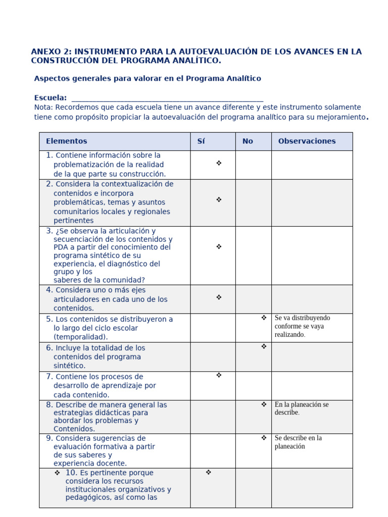 Anexo 2 - Instrumento Valoracion FASE 4 | PDF