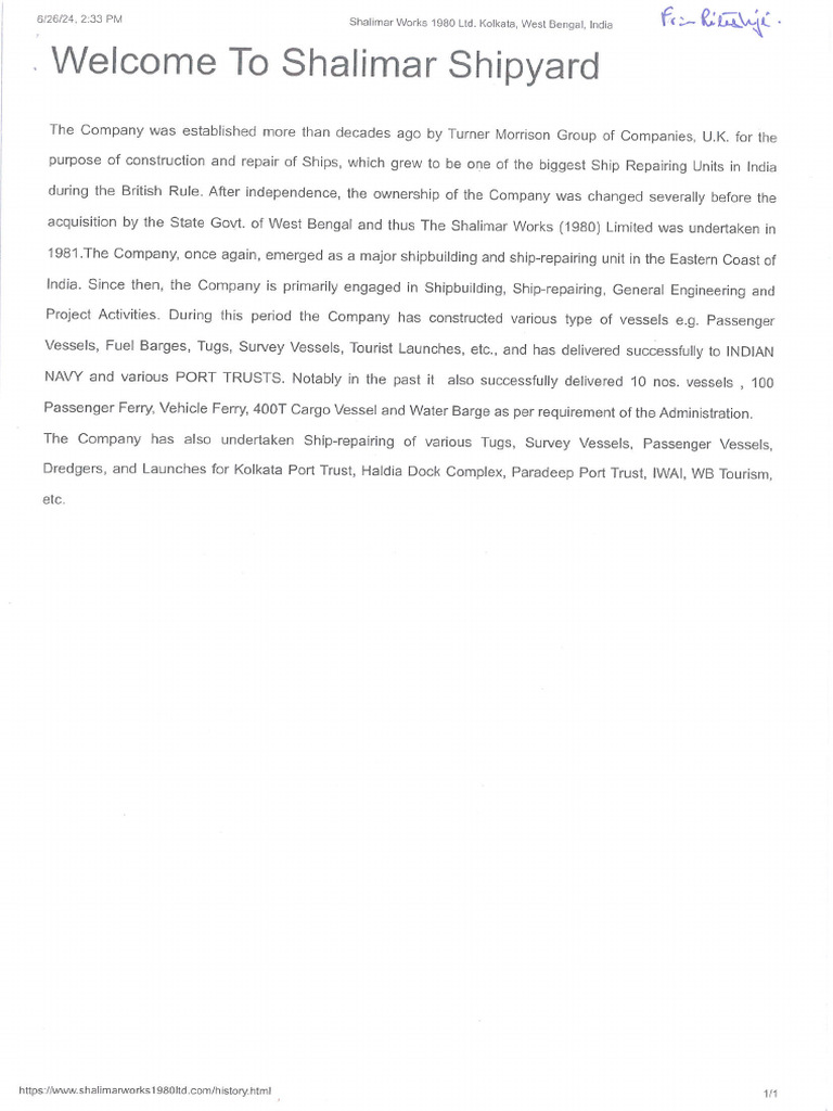 Shalimar Shipyard | PDF