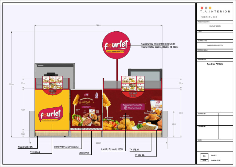 Tiang Neon Box Berdiri Sendiri Tinggi Tiang 200Cm, Ø50Cm TB 15Cm | PDF