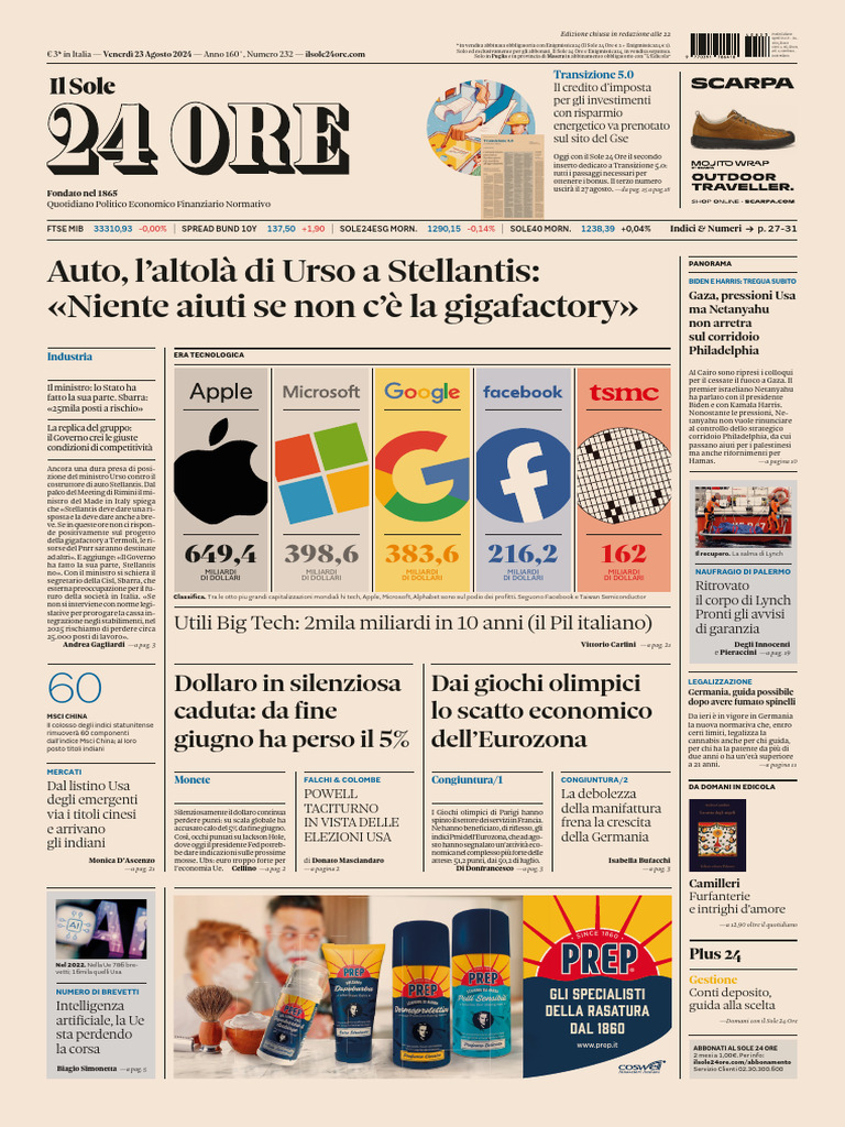 Il Sole 24 Ore 23 Agosto 2024 | PDF