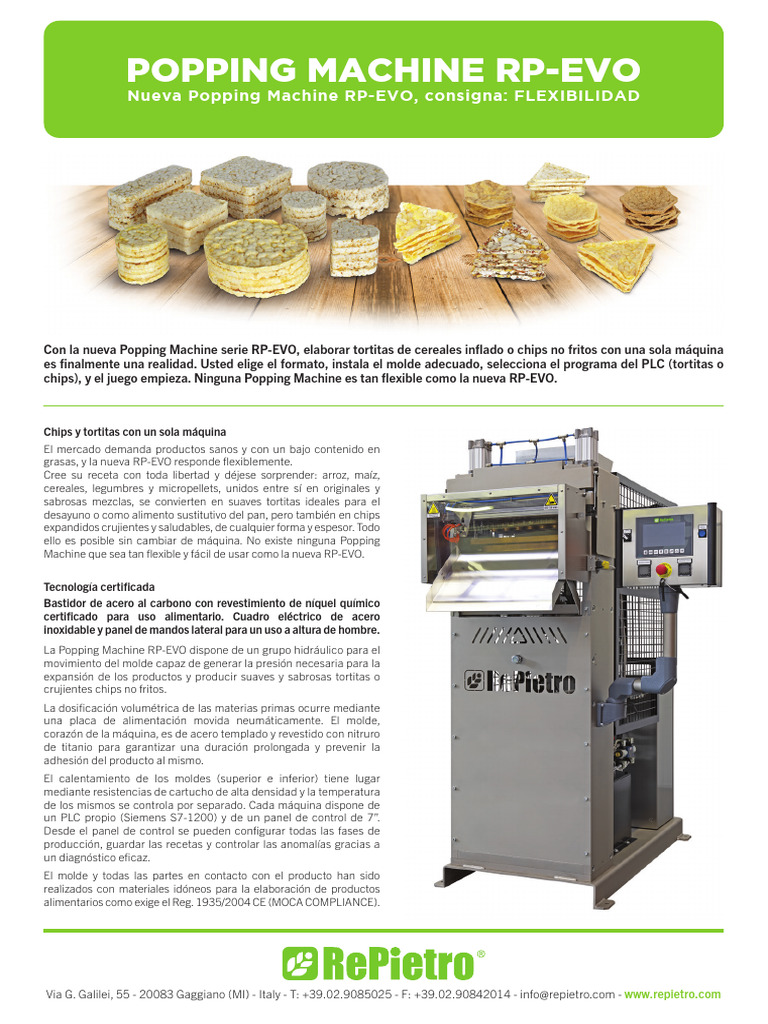 RePietro Popping Machine RP EVO | PDF
