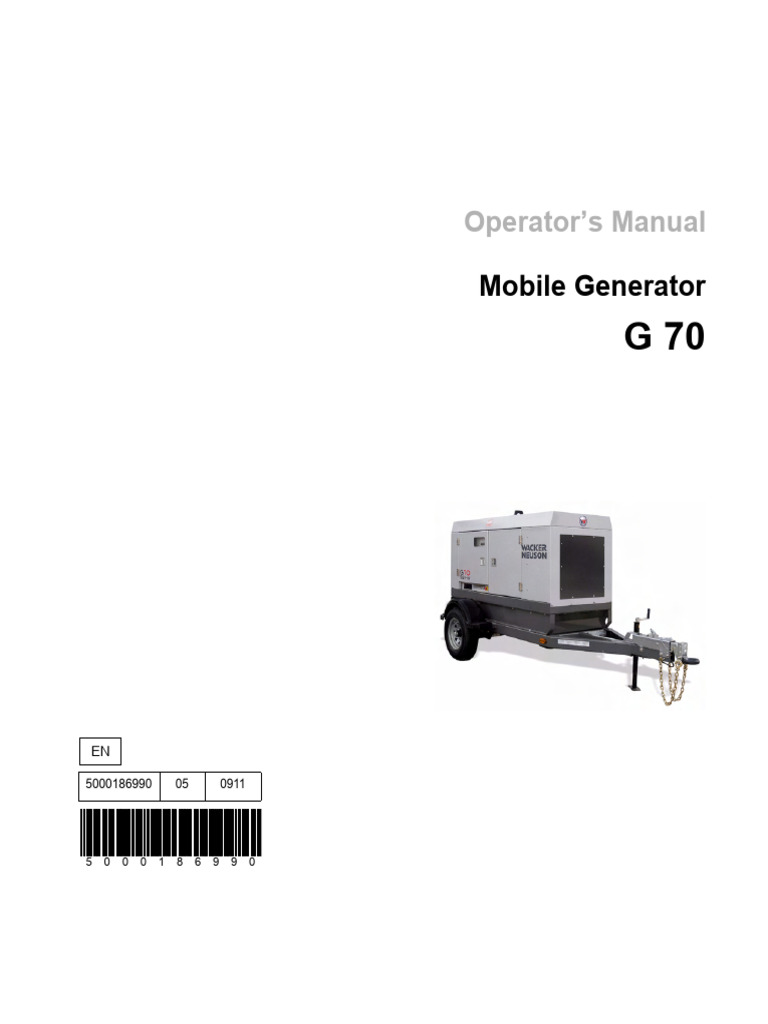 Wacker Neuson G70 Operating Manual | PDF