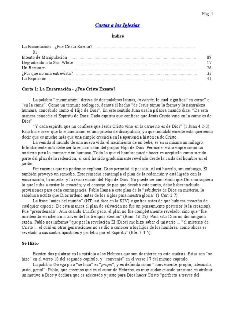 Cartas A Las Iglesias - M L Andreasen | Expiación en el cristianismo ...