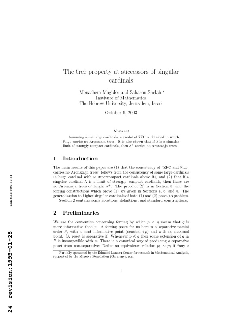 Menachem Magidor and Saharon Shelah - The Tree Property at Successors ...