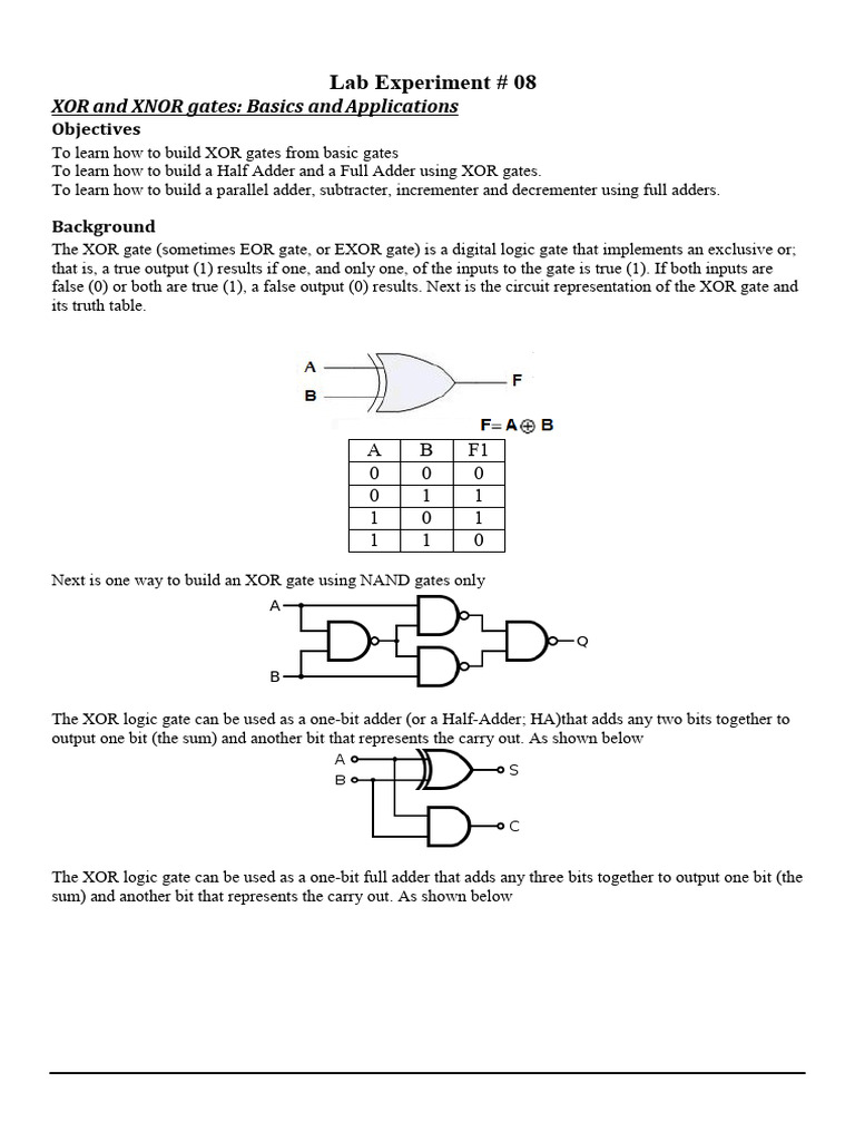 CS302 - Lab Manual - Week No | PDF | Mathematical Logic | Digital Electronics