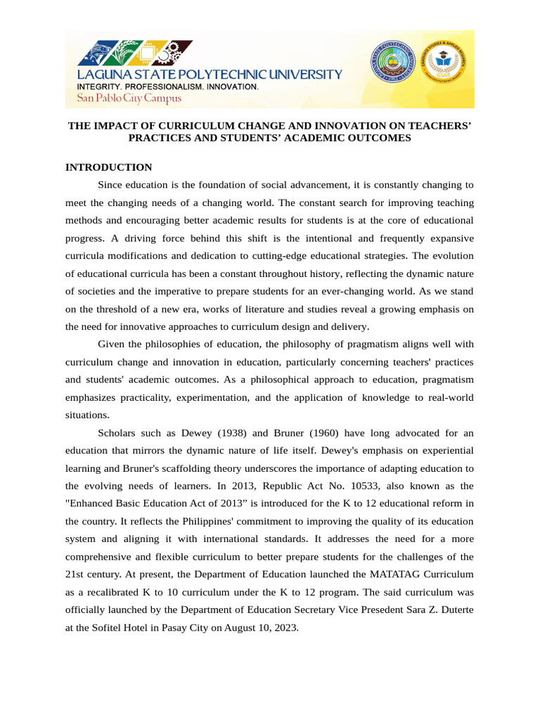 The Impact of Curriculum Change | PDF