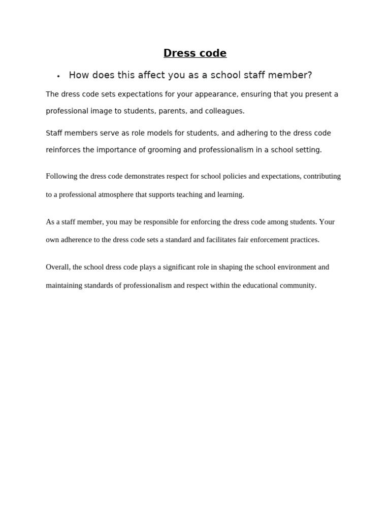 Dress Code | PDF
