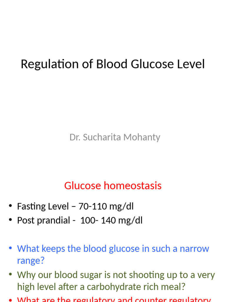 Blood Glucose Regulation | PDF