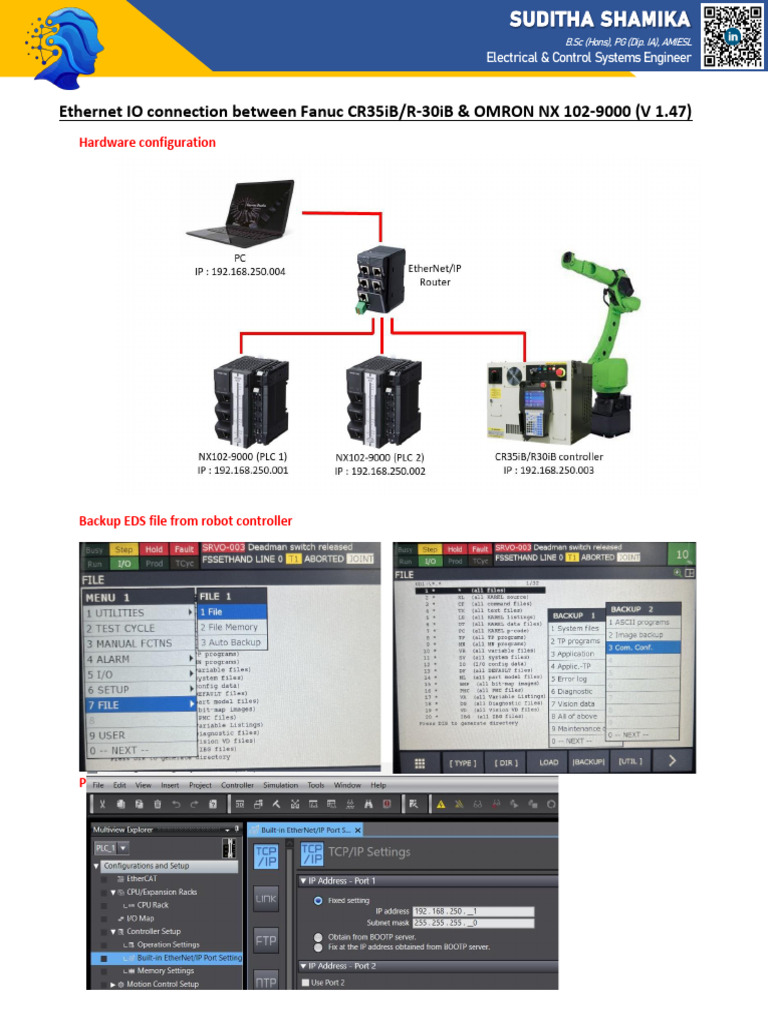 EtherNetIP IO Communication (Fanuc CR35iB + Omron NX PLCS) | PDF