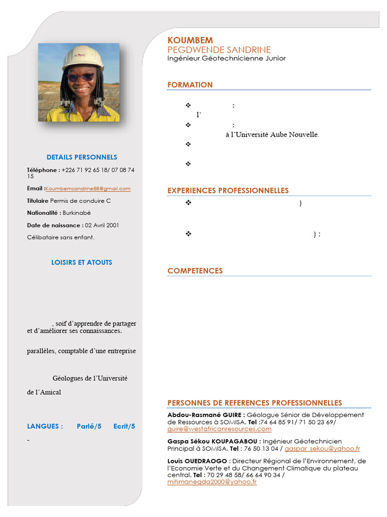 KOUMBEM - Sandrine - CV À Jour 2024 | PDF