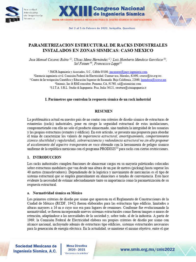 CNIS-T4-42-PARAMETR - RACKS (Revisado y Autorizado para Publicacion Por SMIS 20220407) | PDF