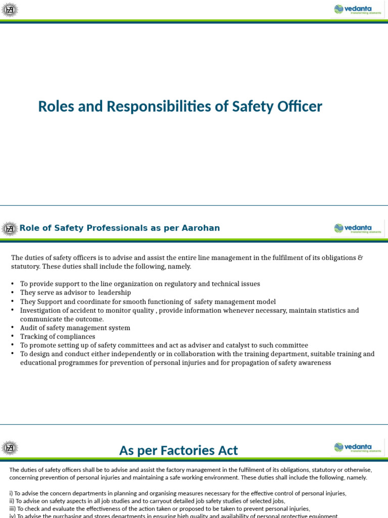 Roles Responsibilities of Safety Officer | PDF
