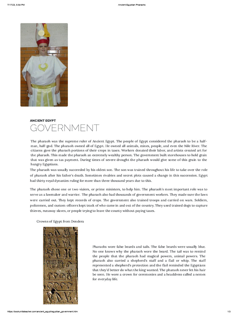 Ancient Egyptian Pharaohs | PDF