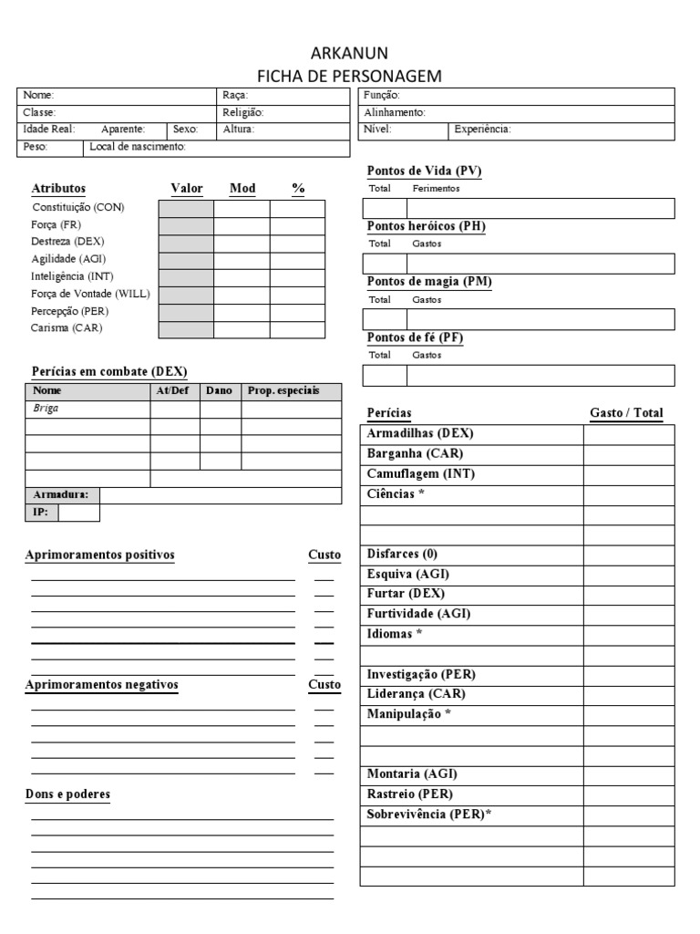 Ficha de Persona Gem Daemon | PDF