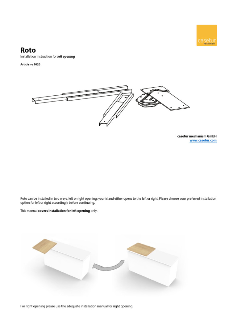 Roto Installation Instruction Left Opening July24 | PDF