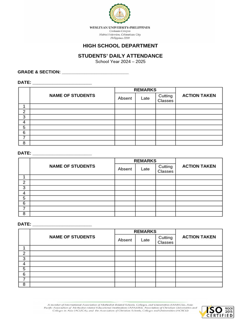 Daily Attendance | PDF
