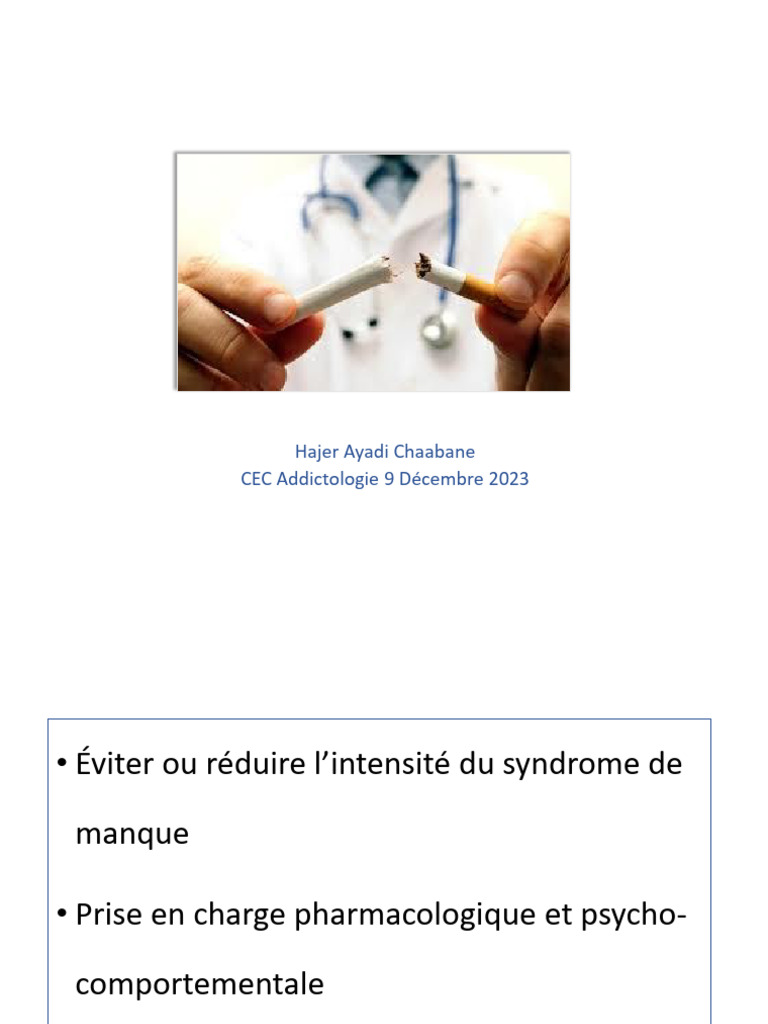 Sevrage Tabagique CEC Addictologie 2023-2024 | PDF
