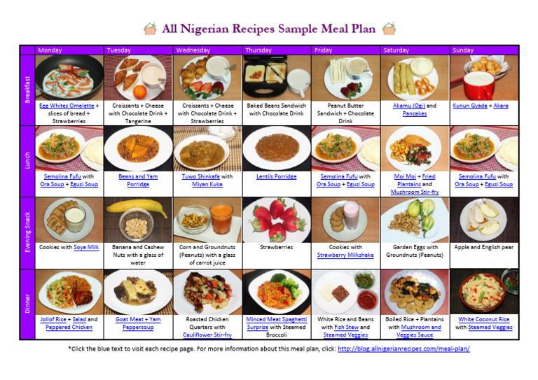 Weekly Nigerian Meal Plan Guide | PDF