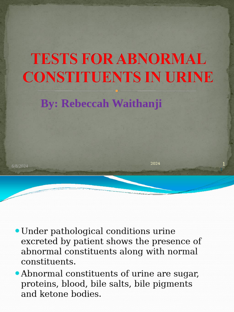 Abnormal Urine Analysis-2024 | PDF
