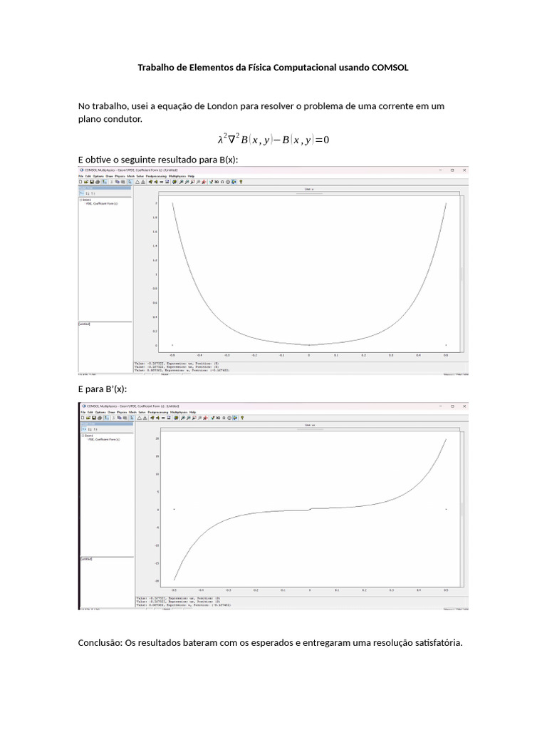 Trabalho de Elementos Da Física Computacional Usando COMSOL | PDF