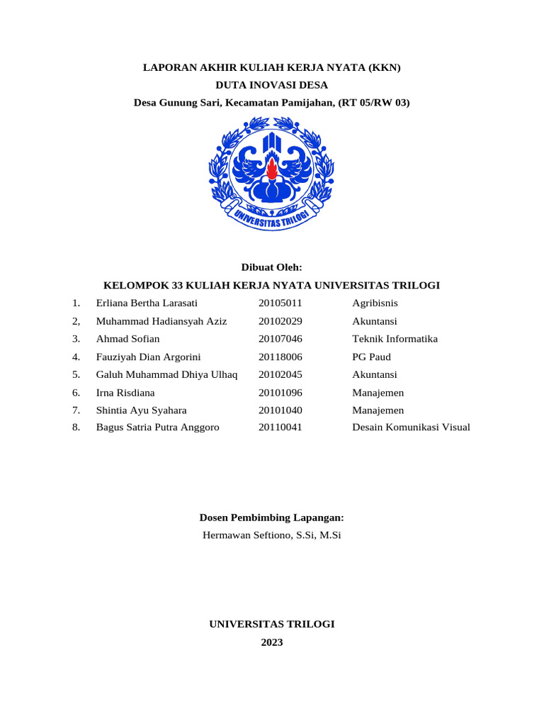 328c1 Laporan Akhir KKN MBKM | PDF