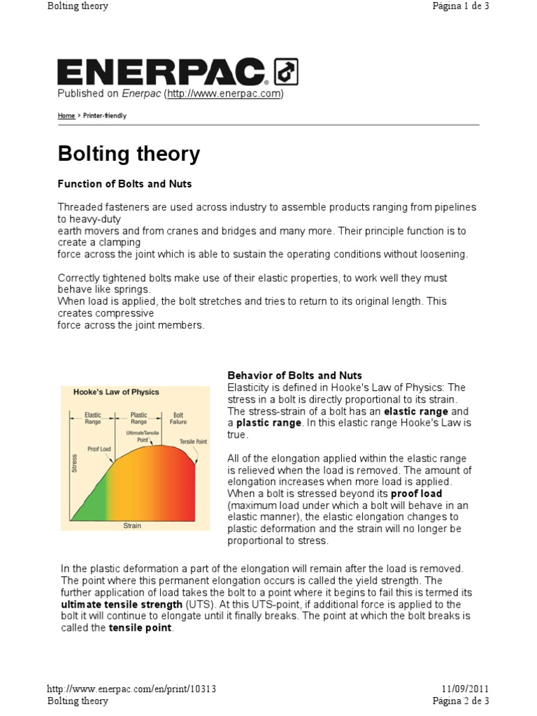 Bolting Theory: Function of Bolts and Nuts | PDF | Deformation ...