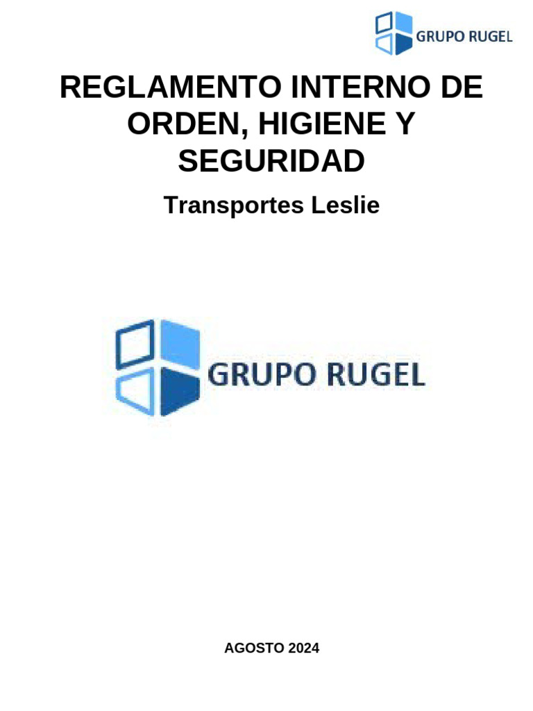 Reglamento Interno de Orden Higiene y Seguridad Tleslie | PDF