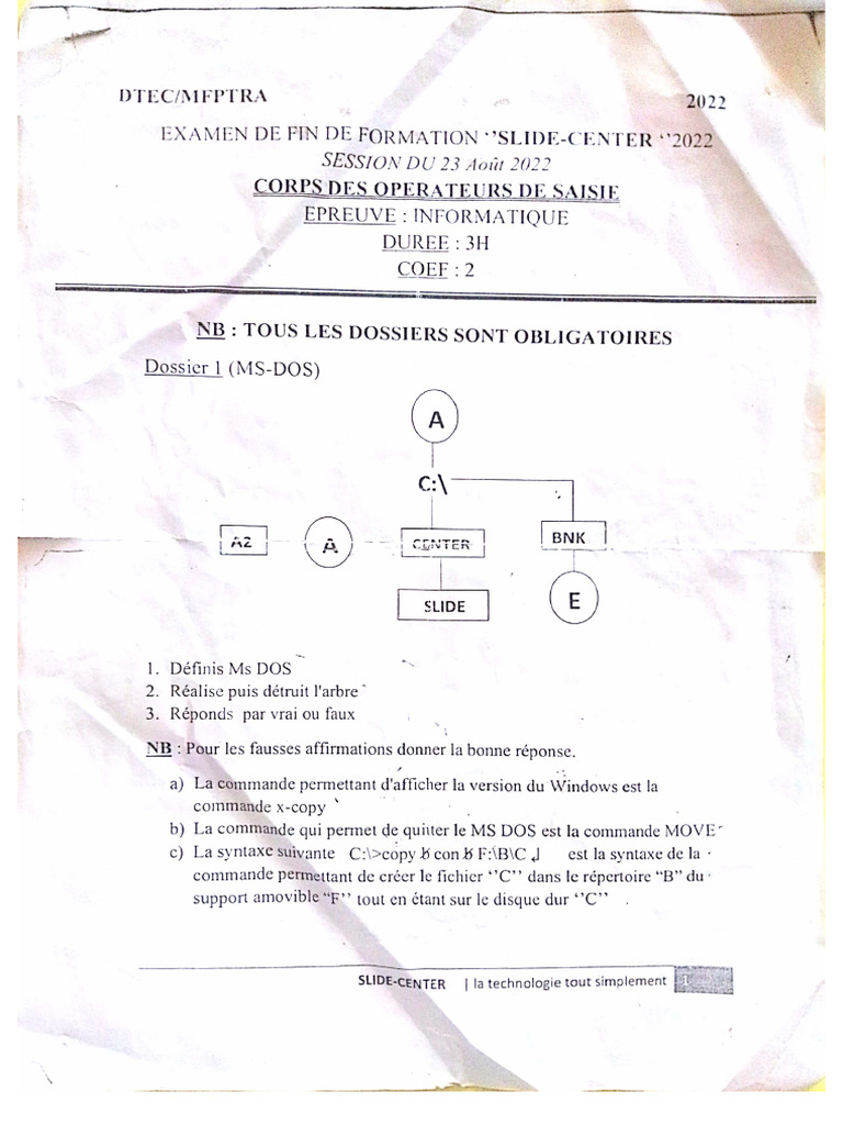 Examen Informatique 2022 | PDF