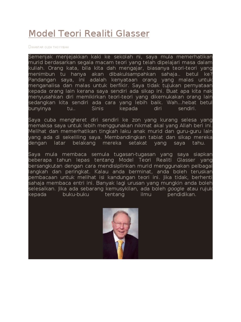 Model Teori Realiti Glasser | PDF