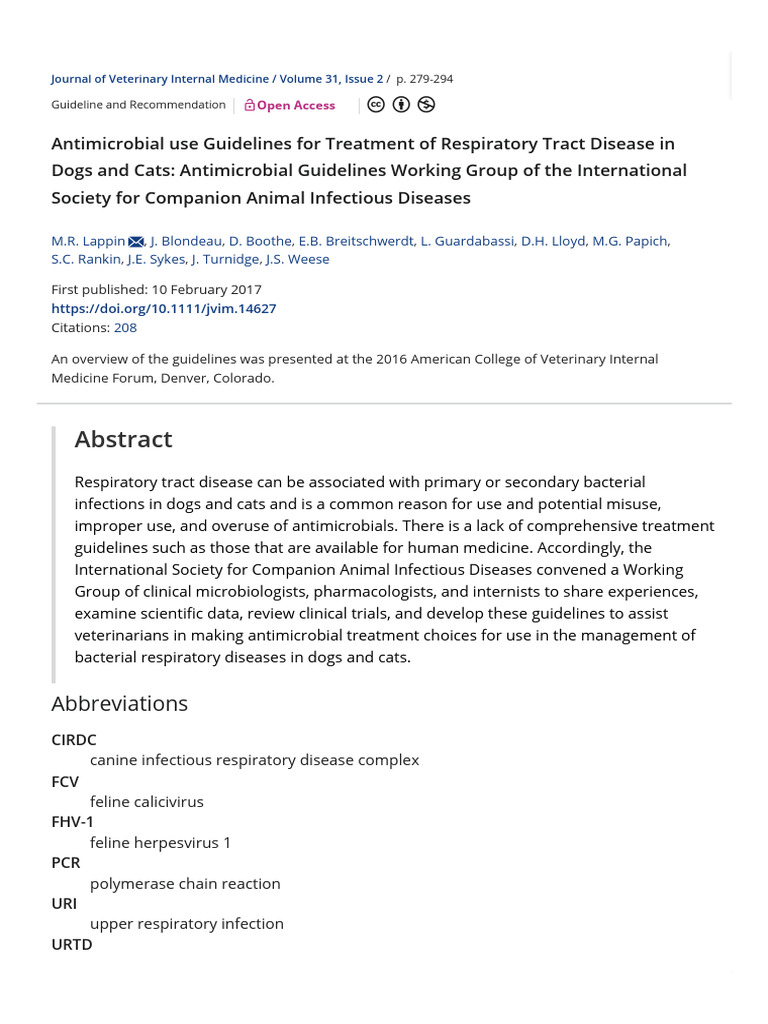 Antimicrobial Use Guidelines For Treatment of Respiratory Tract | PDF