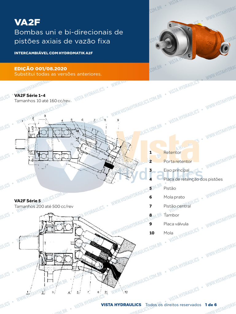 Vista Motor Pistões Fixa VA2F | PDF