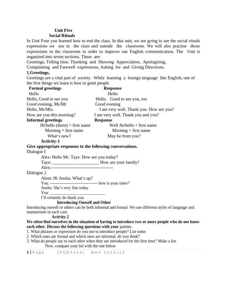 English Unit Five and Six | PDF