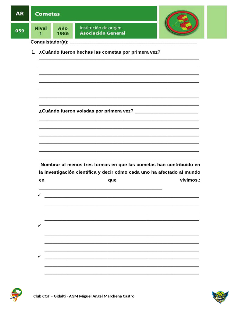 AR 059 Especialidad de Cometas | PDF | Negocios