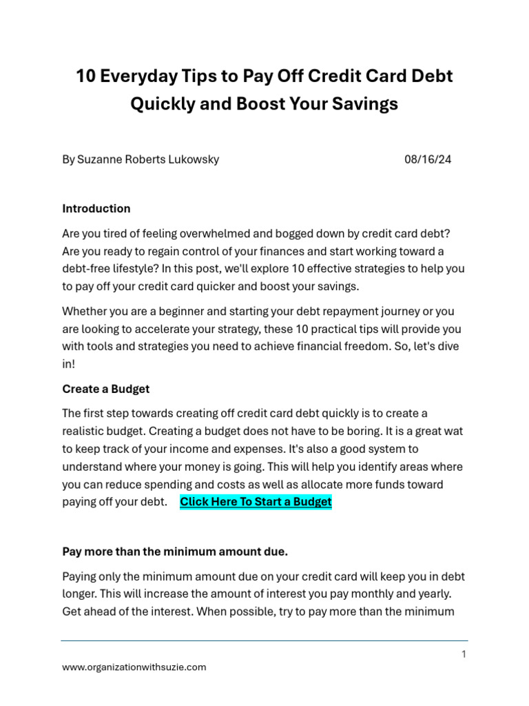 10 Everyday Tips To Pay Off Credit Card Debt Quickly and Boost Your ...