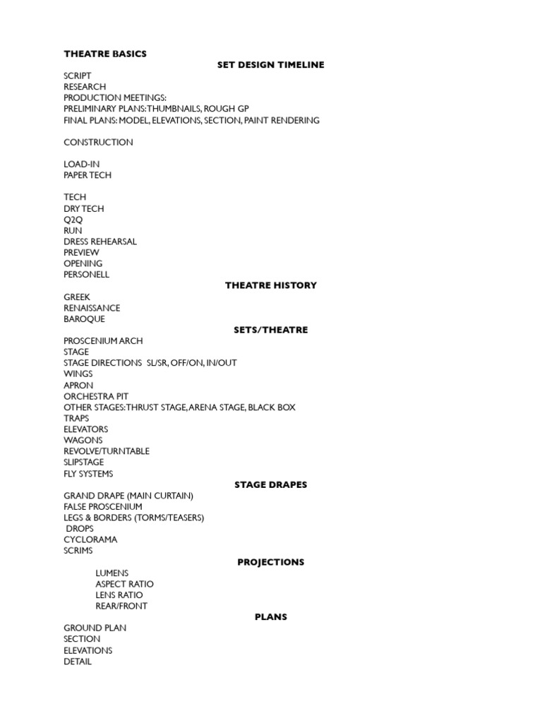 2 Theatre Basics | PDF