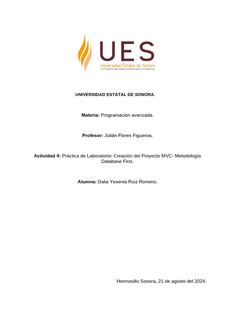Actividad 4 - Practica de Laboratorio - Creación Del Proyecto MVC - Metodología Database First | PDF