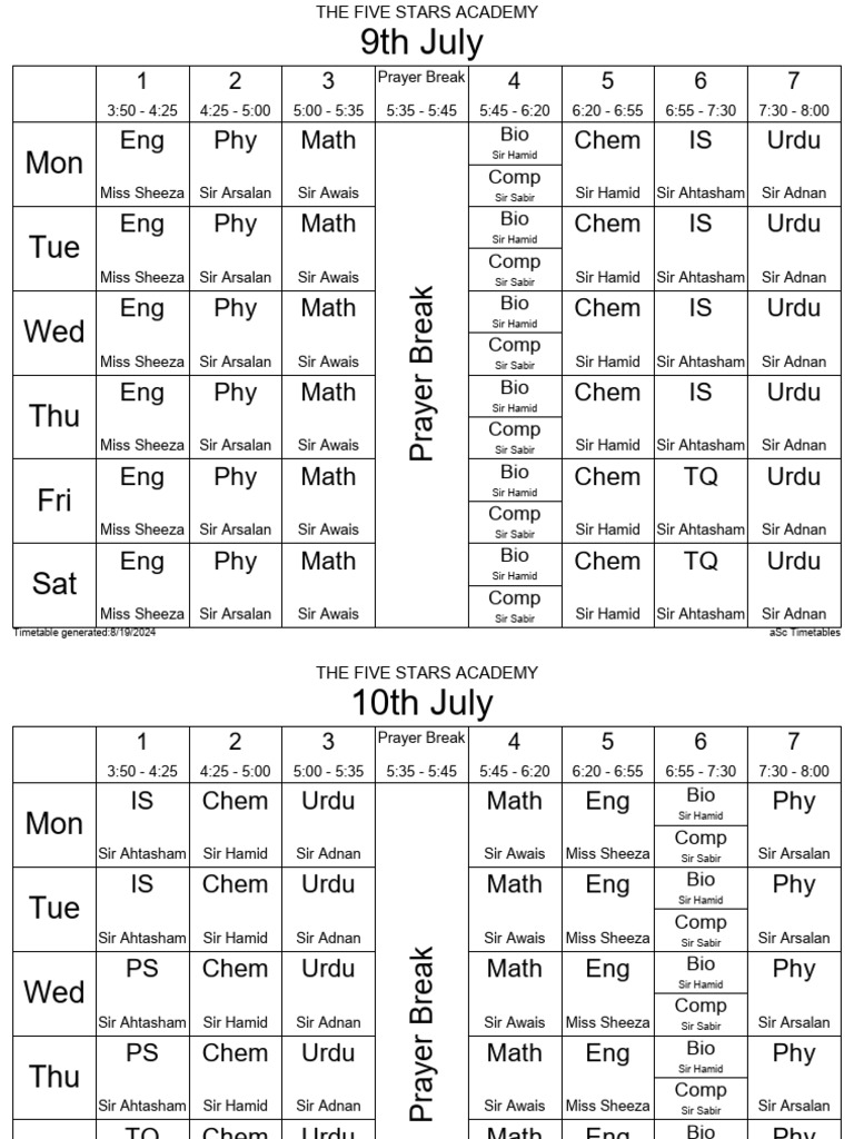 TT Classes 19-8-24 | PDF