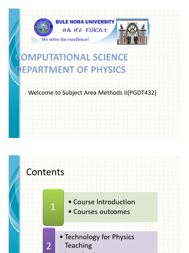 Subject Area Methods II (Pgdt432) | PDF