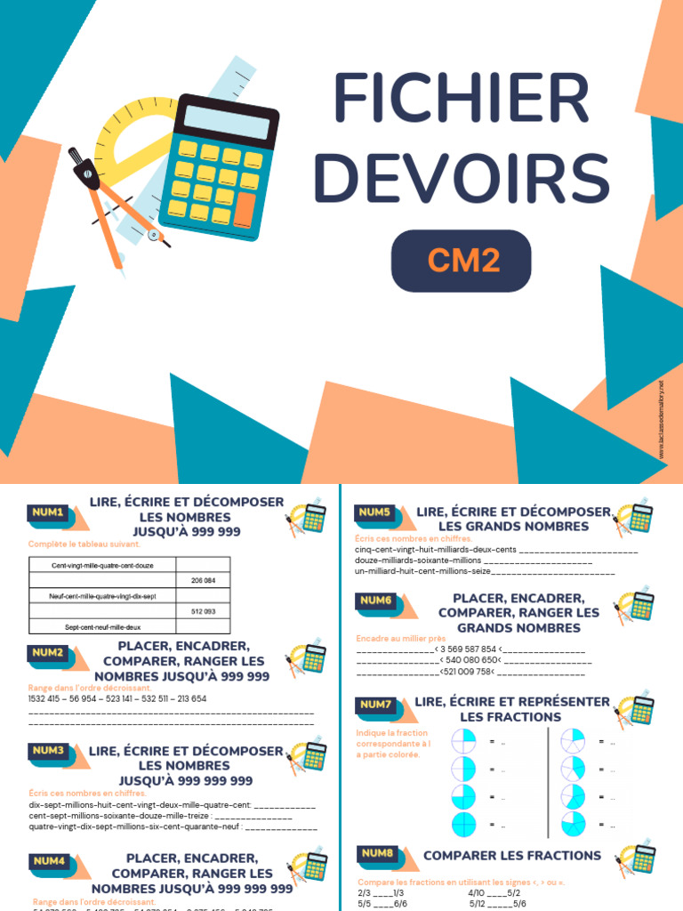 Fichier Devoirs Cm2 Maths 1 | PDF
