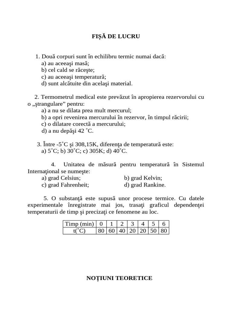 Fișă de Lucru | PDF