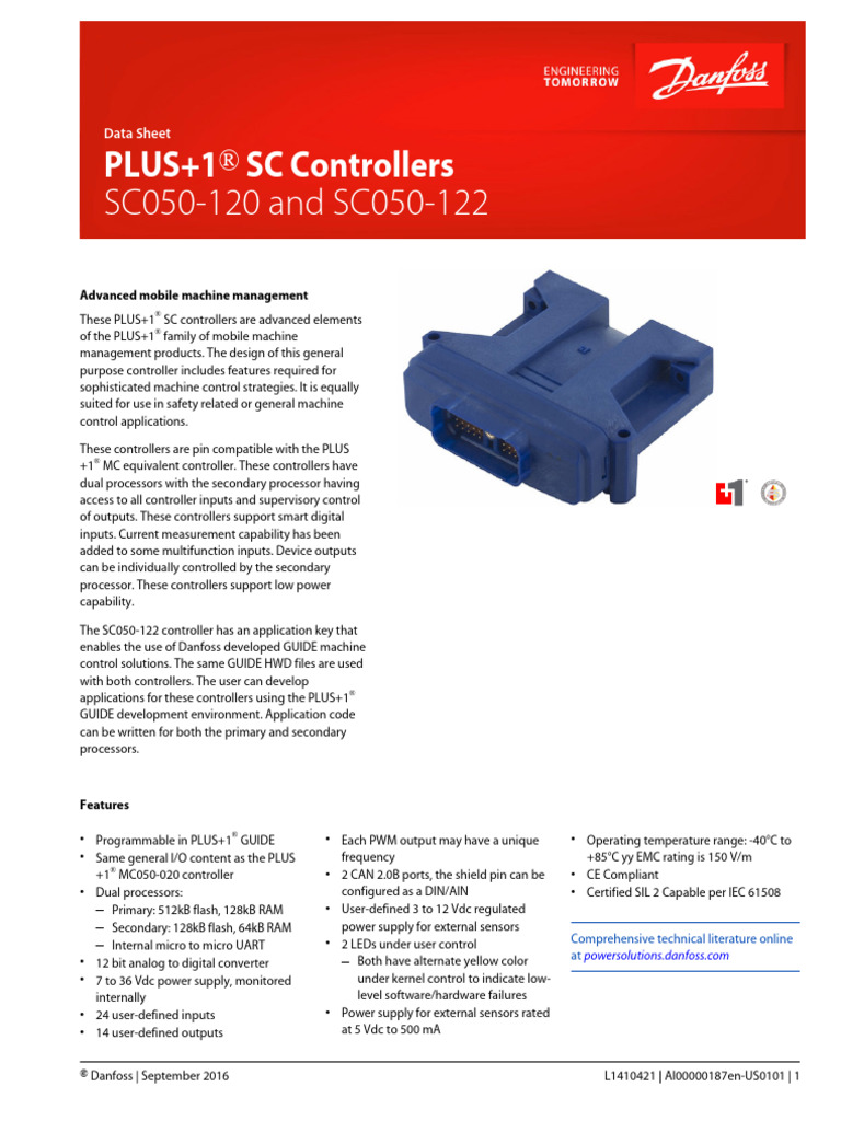 PLUS 1 R SC Controller SC050 120 and SC050 122 Data Sheet | PDF