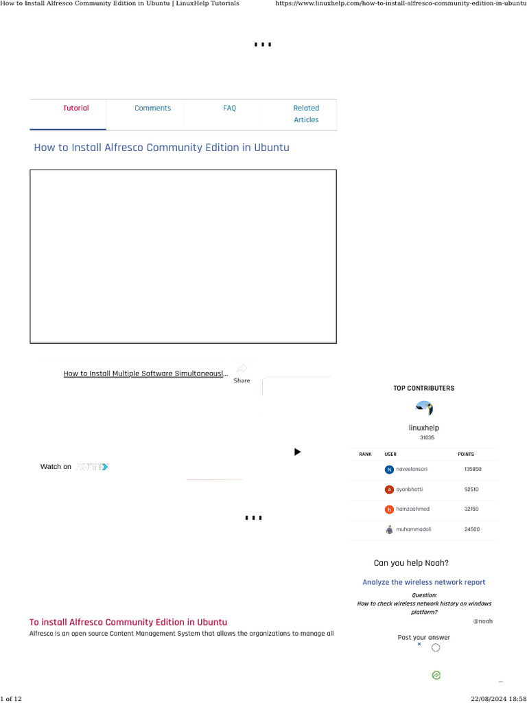 How To Install Alfresco Community Edition in Ubuntu - LinuxHelp Tutorials | PDF