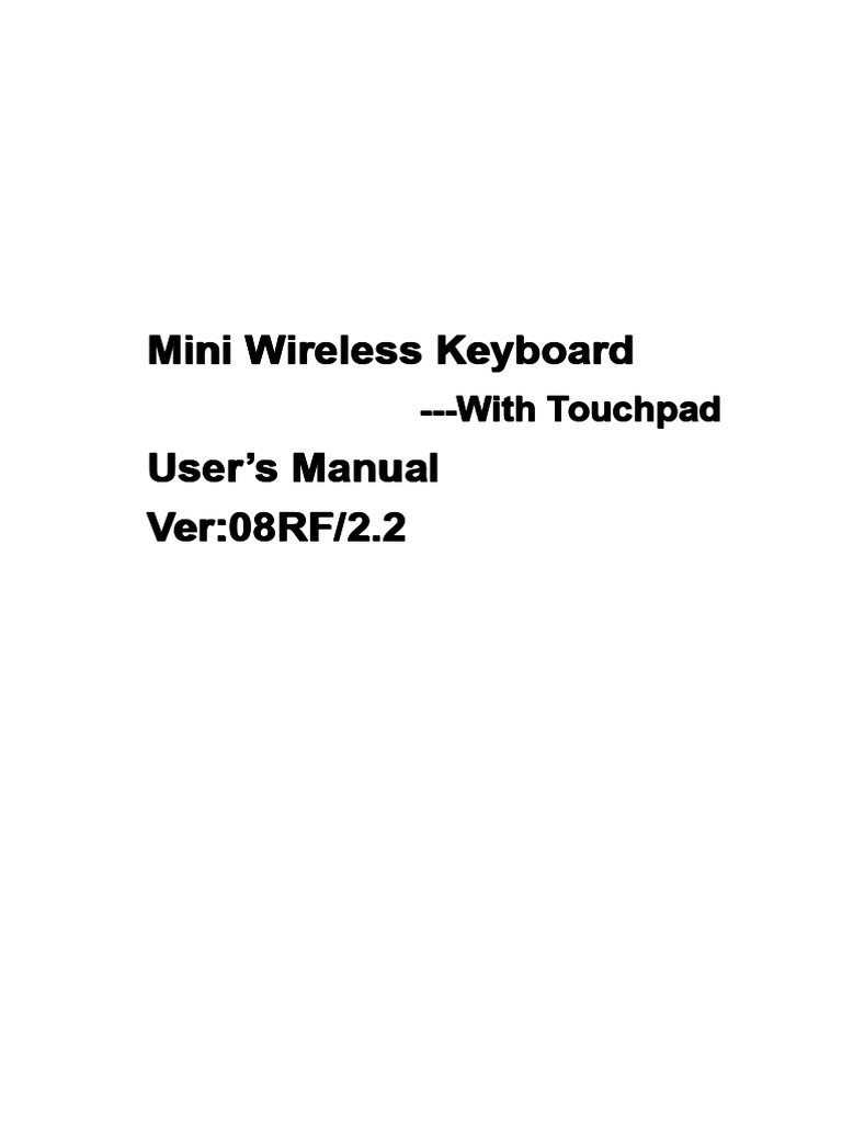 eSYNiC Mini Wireless Keyboard With Touchpad KB04&KB05 | PDF | Computer ...